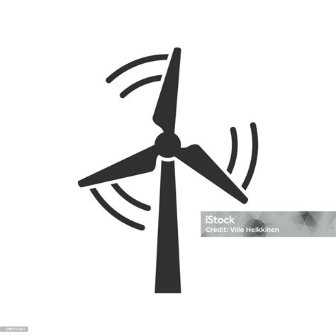 風力渦輪機功率符號圖示風車生態能量標誌標誌形狀向量插圖圖像隔離在白色背景上向量圖形及更多風力發電機圖片 風力發電機 圖示 風車