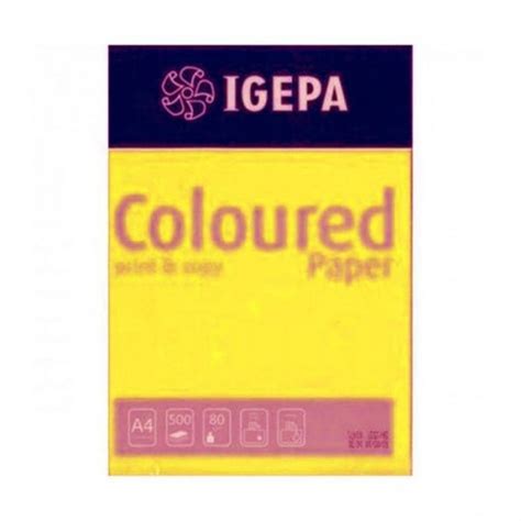 Rame Papier Couleur A4 500 Feuilles Jaune