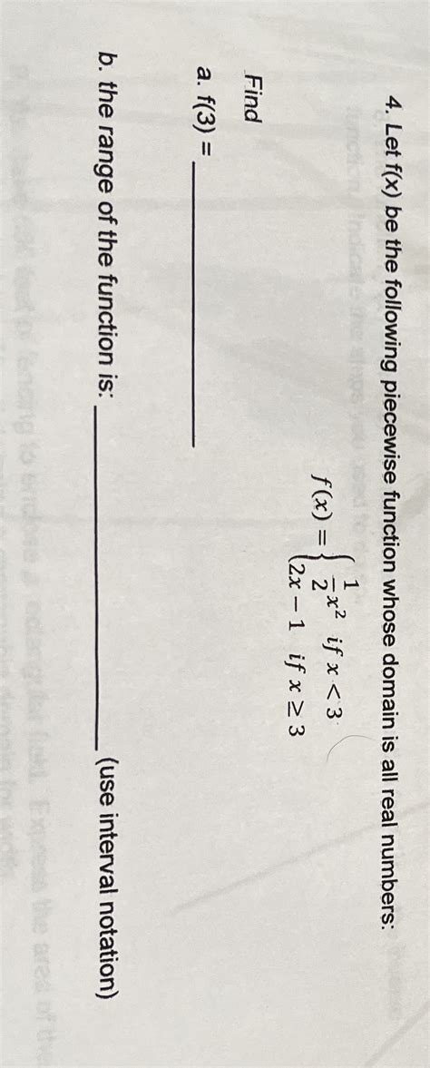 Solved Let Fx ﻿be The Following Piecewise Function Whose