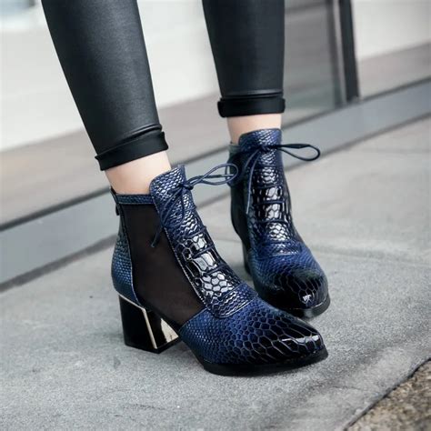 New 2016 Women Boots Ankle Lace Up Sexy Pointed Toe Fashion Elegant