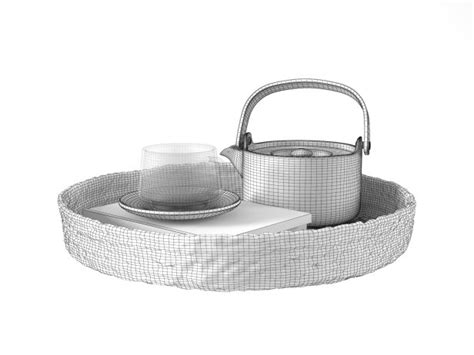 Round Woven Decorative Tray 3d Model