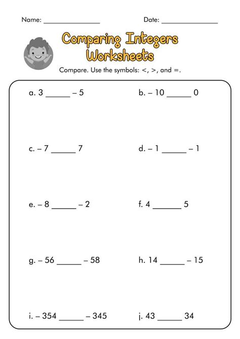 Math Worksheets Integers Math Worksheets Integers Worksheet Integers