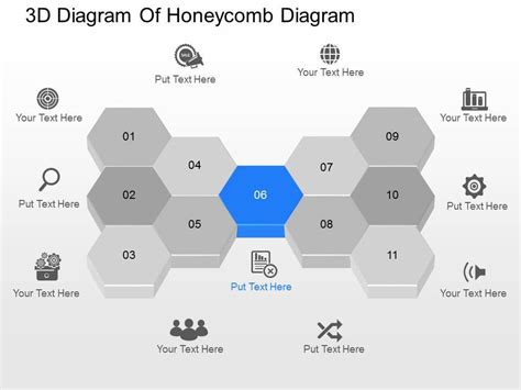 Je 3d Diagram Of Honeycomb Diagram Powerpoint Template Powerpoint