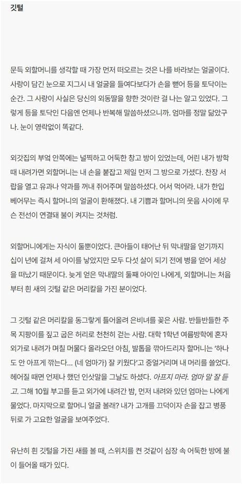 문학 한강 작가 노벨상 수상 뒤 첫 글 Daum 카페
