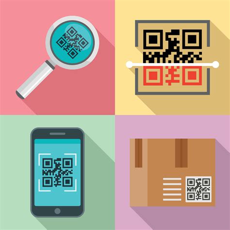 Qr Code Icons Set Flat Style 8791601 Vector Art At Vecteezy
