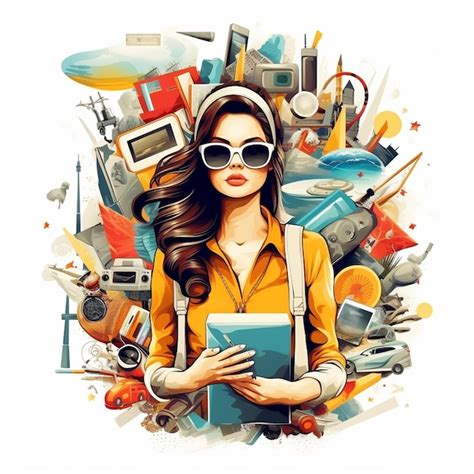 Premium Photo A Woman Color Full Art Illustration