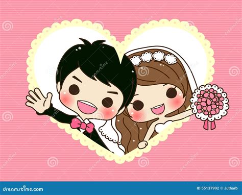 Cute Couple Wedding Stock Vector Illustration Of Female 55137992