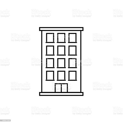 辦公室建築線圖示 輪廓向量符號 線性樣式象形圖隔離在白色符號 徽標插圖向量圖形及更多俄羅斯圖片 俄羅斯 公寓 商務 Istock