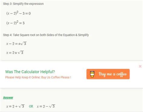 Solving Quadratic Equations By Completing The Square Roots Calculator Tessshebaylo