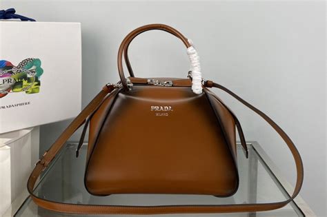 Prada 1ba366 Small Brushed Leather Prada Supernova Handbag In Brown