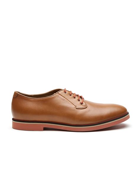Buy Geox Respira Men Tan Brown Breathable Italian Patent Leather Casual