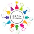 Colorful Brainstorming Concept With Teamwork Vector Image