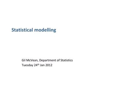 PPT Statistical Modelling PowerPoint Presentation Free Download ID 2649681