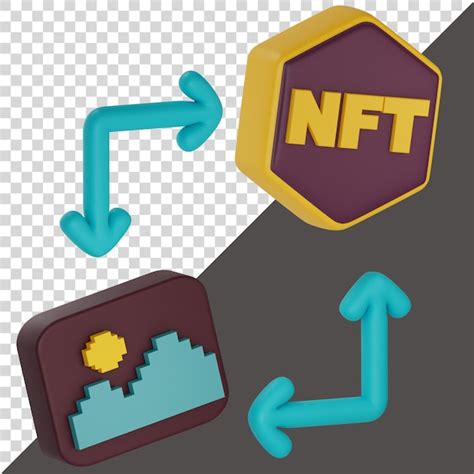 Obras de arte Mint convertidas em renderização NFT 3D PSD Premium