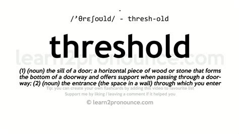 Threshold Pronunciation And Definition YouTube