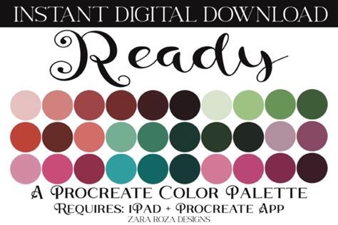 Vintage Pastels Procreate Color Palette Graphic By ZaraRozaDesigns
