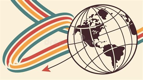 Globe With Curved Lines Global Connection International Network Vector Design Generative Ai
