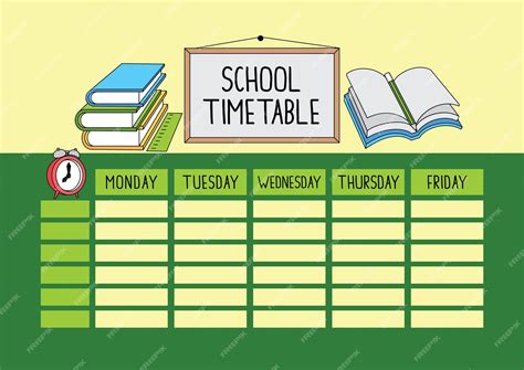 Premium Vector Lesson Schedule Template Or School Timetable Ready To