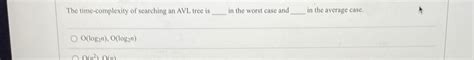 Solved The Time Complexity Of Searching An Avl Tree Is ﻿in