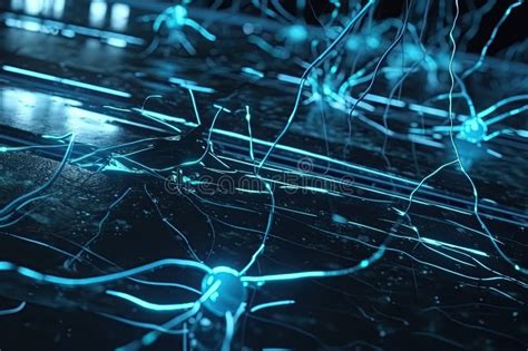 Neuron Cells On Abstract Background Neural Connections In The Human