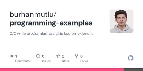 Github Burhanmutluprogramming Examples Cc Ile Programlamaya