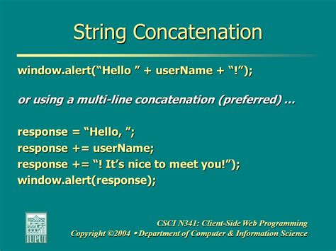 Csci N341 Client Side Web Programming Copyright ©2004 Department Of