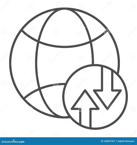Network Thin Line Icon Global Internet Vector Illustration Isolated On White Stock Vector