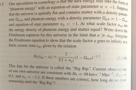 Solved Phantom Energy With An Equation Of State Parameter