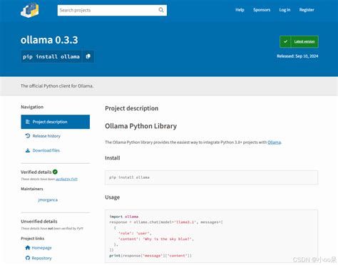 【自然语言处理与大模型】ollama的使用介绍ollama使用 Csdn博客