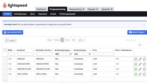 Legge Inn Tilvalgsvinduer Lightspeed Gastrofix Barcontrol Systems AS
