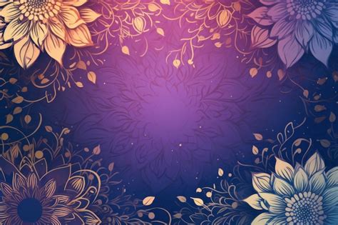 Premium Ai Image Abstract Violet Purple Subtle Flower With Gold