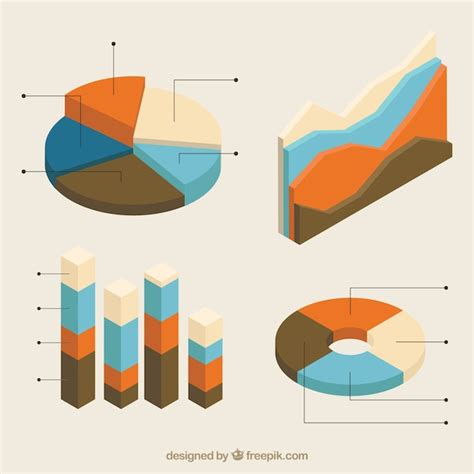 Coleção isométrica de gráficos úteis para infográficos Vetor Grátis