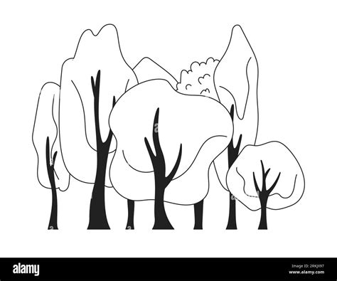 Forest Monochrome Flat Vector Object Stock Vector Image And Art Alamy