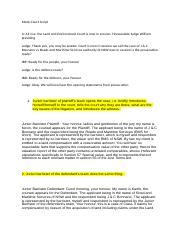 Mock Trial Script Docx Mock Court Script A All Rise The Land And Environment Court Is Now In