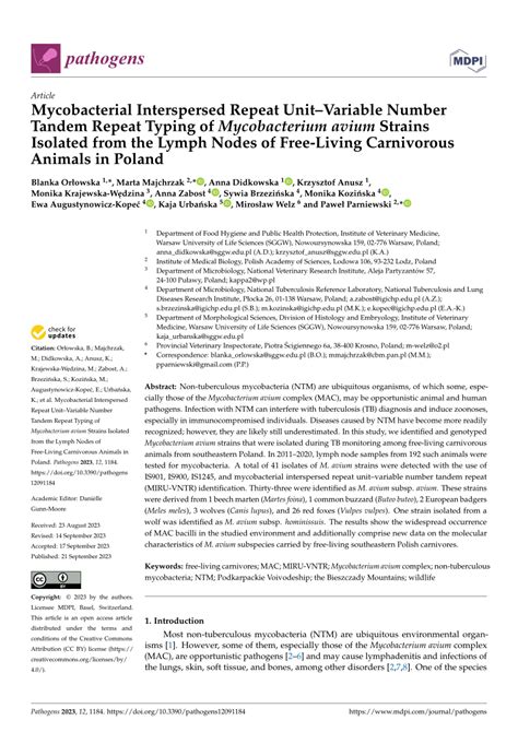 Pdf Mycobacterial Interspersed Repeat Unitvariable Number Tandem