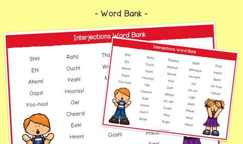 Interjections Word Vocabulary Bank Ks2 Writing And Vocabulary Primary English