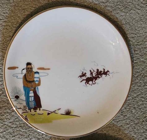 Full Set Of Acee Blue Eagle China Plates 1950s Mint Vintage Etsy