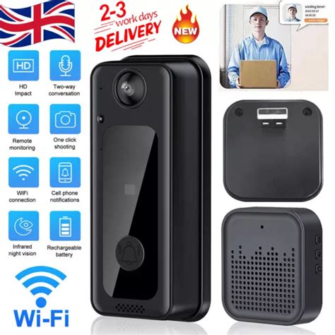 Wireless Smart Video Doorbell Wifi Security Camera Bell Phone Door Ring Intercom £17 99