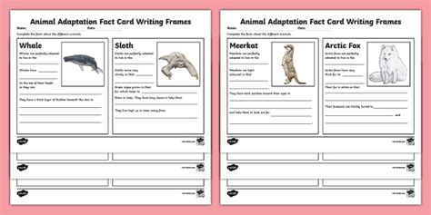 Animal Adaptation Fact Writing Sheets Teacher Made Worksheets Library