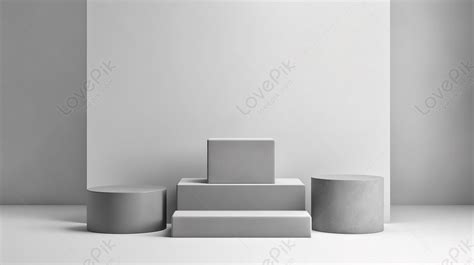 사각형 모양과 연단 스탠드를 배경으로 한 멋진 미니멀리스트 3d 회색 제품 디스플레이 구성 리스 배경 연단 배경 제품