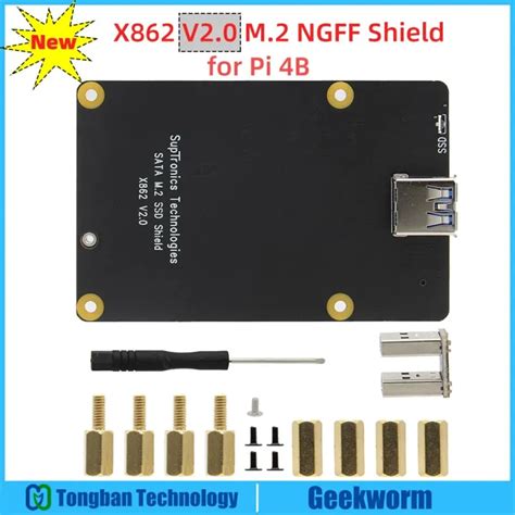 1 Geekworm X862 V2 0 M 2 Ngff Sata Ssd Storage Expansion Board With Usb 3 1 Connector Support