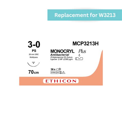 Mcp3213h Monocryl Plus 3 0 Undyed Prime Multipass Suture Barrier