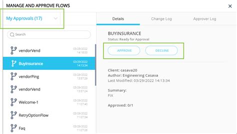 approve decline a workflow chat flow user guide