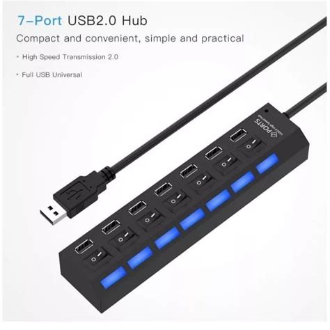 Jual Usb Hub 7 Port Usb Model Saklar Switch On Off Switch Shopee