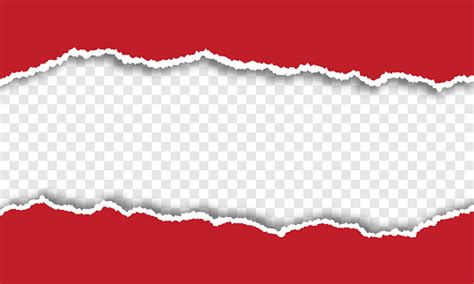 찢어진 가장자리가 있는 빨간 찢어진 종이 고립된 투명 배경 가로 배너 빈 디자인에 그림자 효과가 있습니다 0명에 대한 스톡 벡터 아트 및 기타 이미지 Istock