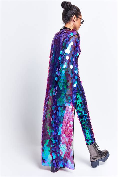 Mermaid Sequin Maxi Kimono By Jaded London Topshop Girls Fashion