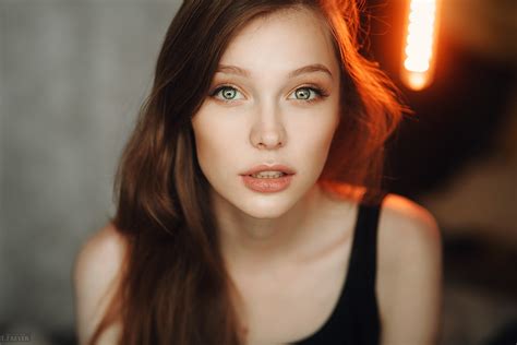 Wallpaper Actress Brunette Closed Eyes Depth Of Field Face Hair In