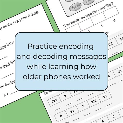Flip Phone Texting Encoding Decoding Secret Code Technology History Worksheet