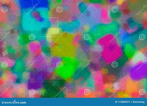 Random Square And Rectangle Shape Digital Generative Art For Web Page