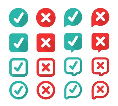 Green Checkmark And Red Wrong On The Checkbox Vector Art At Vecteezy